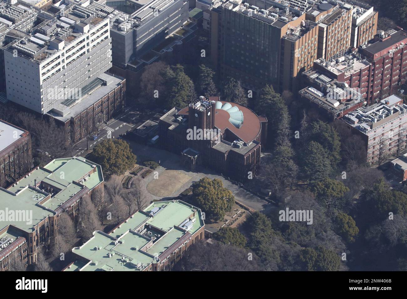 An aerial photo shows Hongo Campus of the University of Tokyo in Bunkyo ...