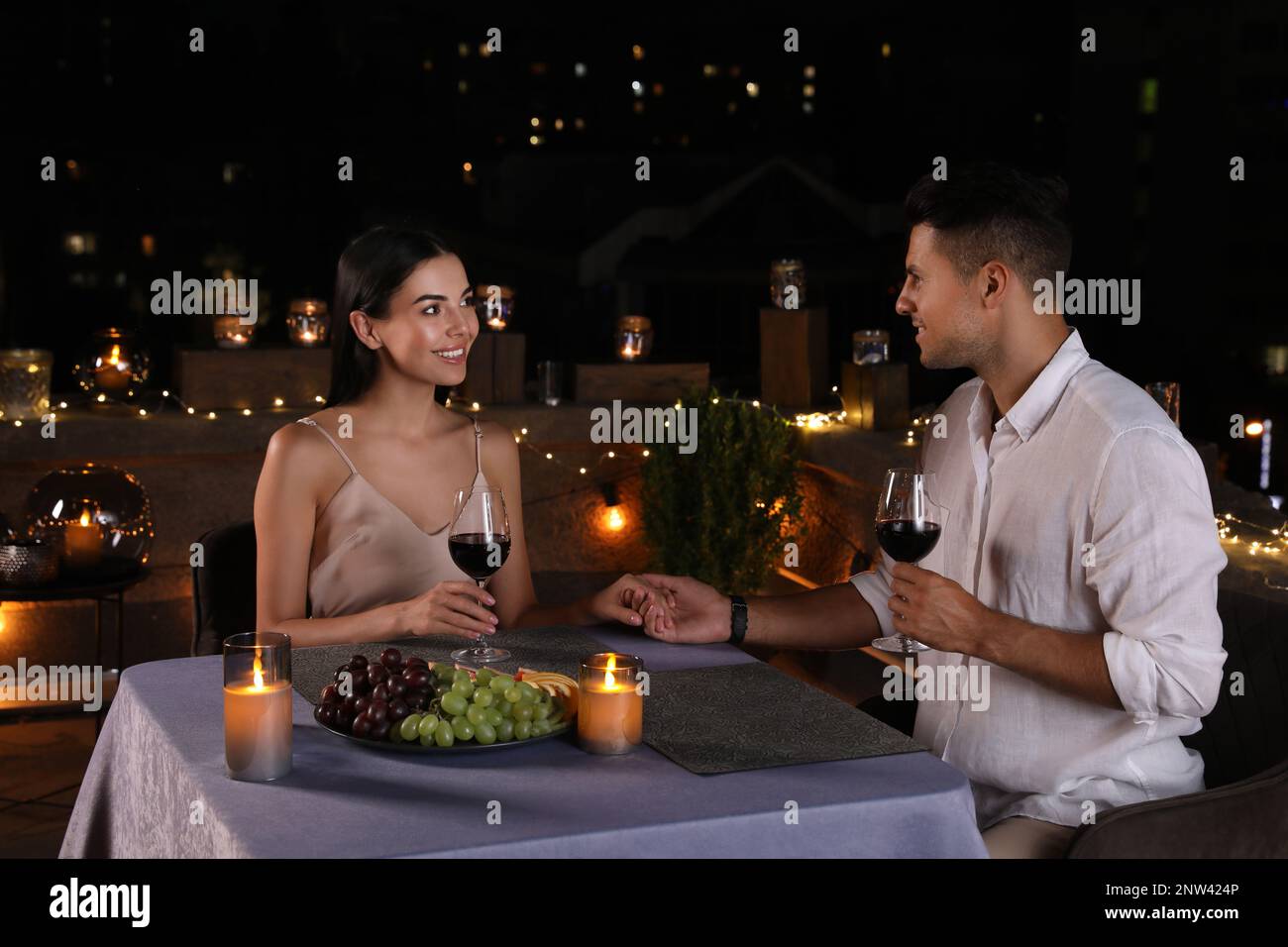 Cafe terrace at night hi-res stock photography and images - Alamy