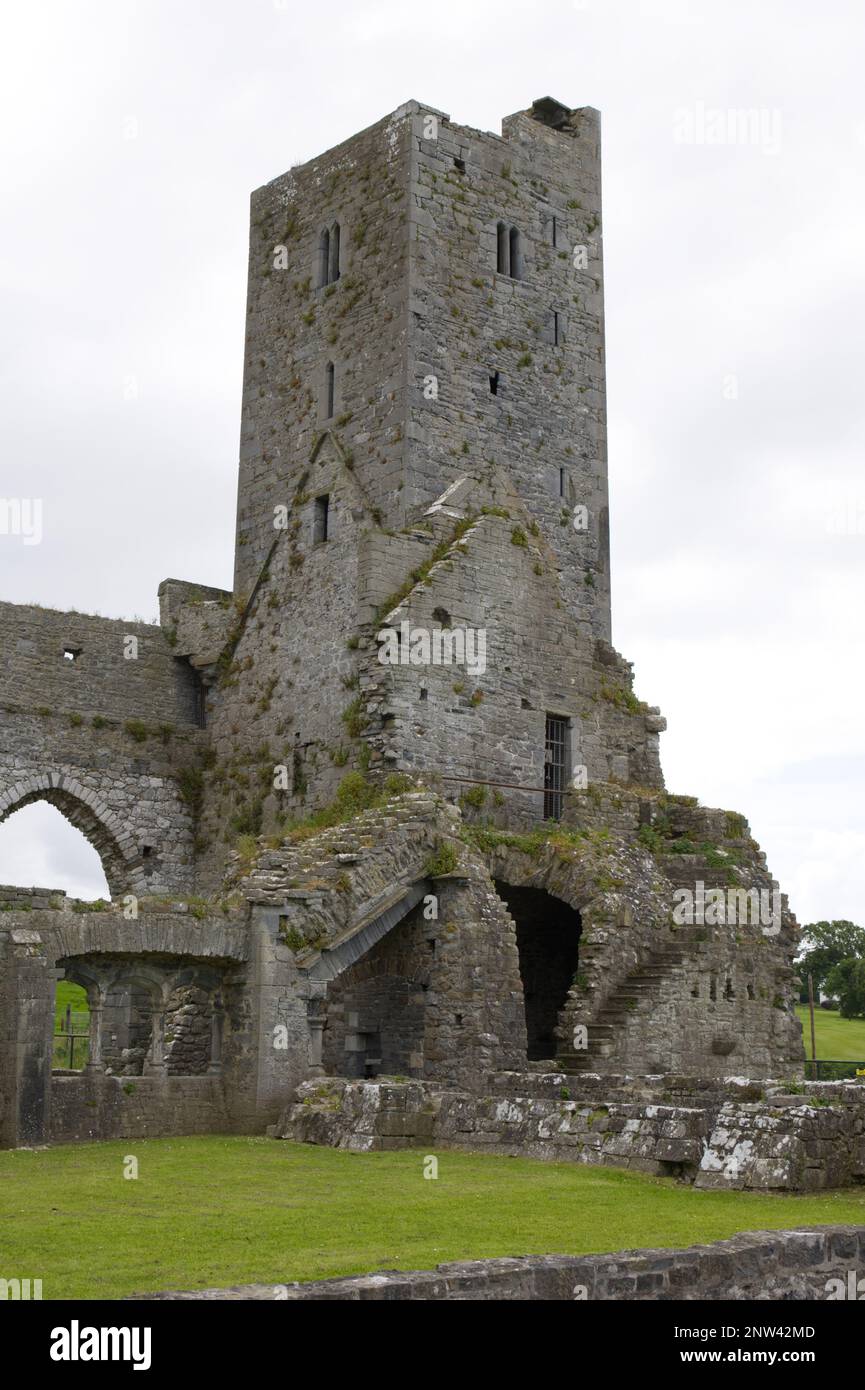 Tower of Ardfert Abbey, also known as Ardfert Friary County Kerry EIRE ...