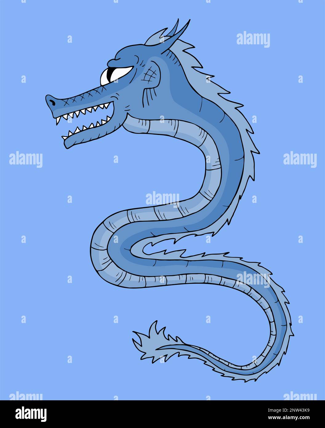 Cartoon blue monster dragon Stock Vector Images - Alamy