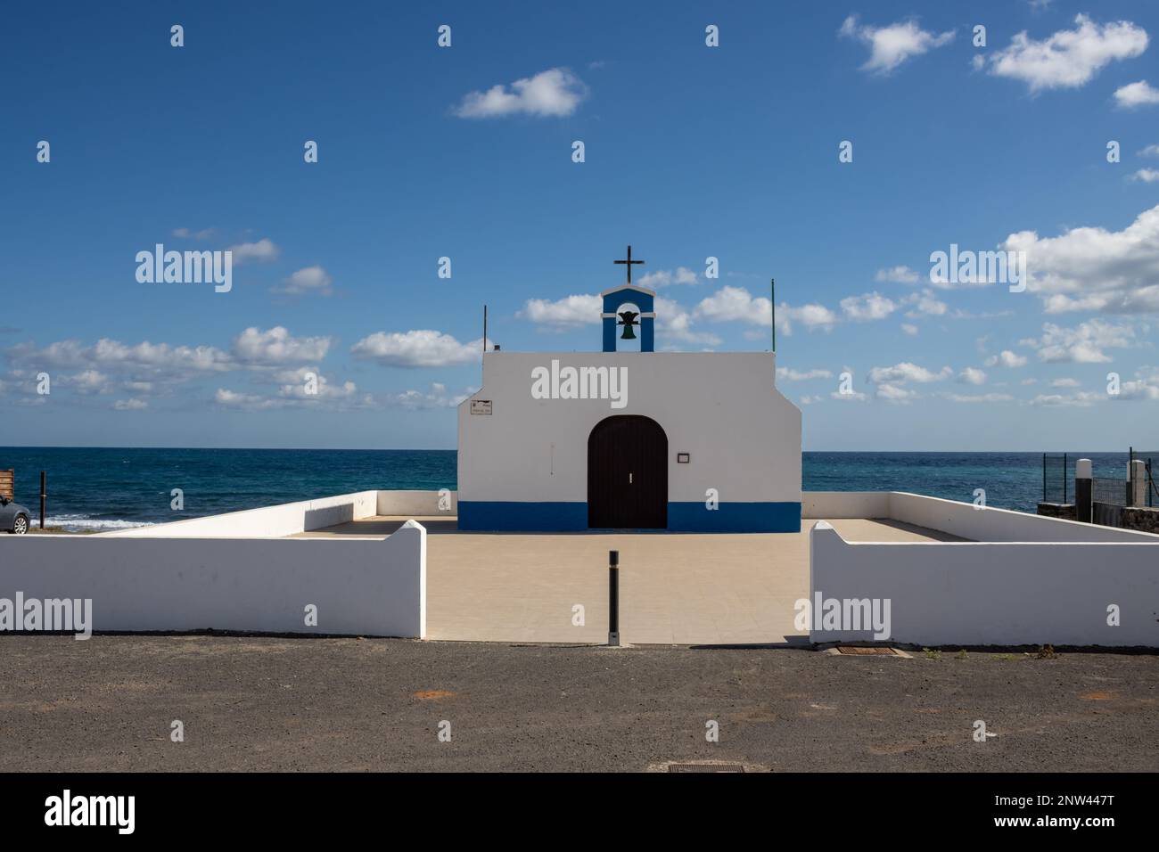 Small church on the east coast of the Atlantic ocean named Ermita de la ...