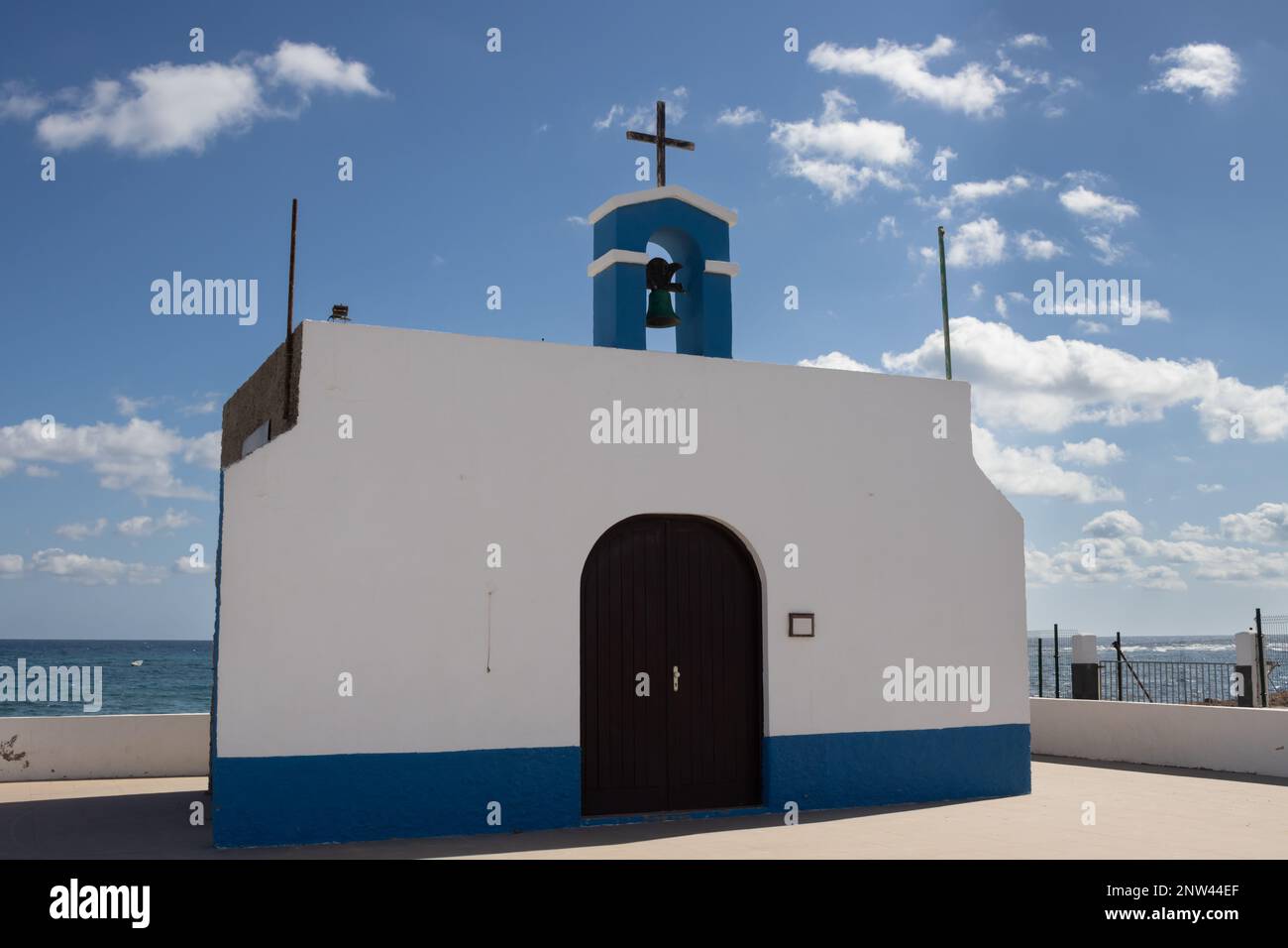 Small church on the east coast of the Atlantic ocean named Ermita de la ...
