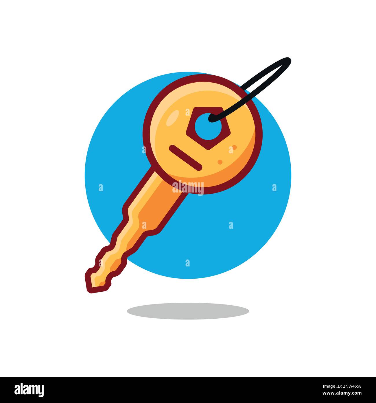 Golden key icon vector illustration Stock Vector Image & Art - Alamy