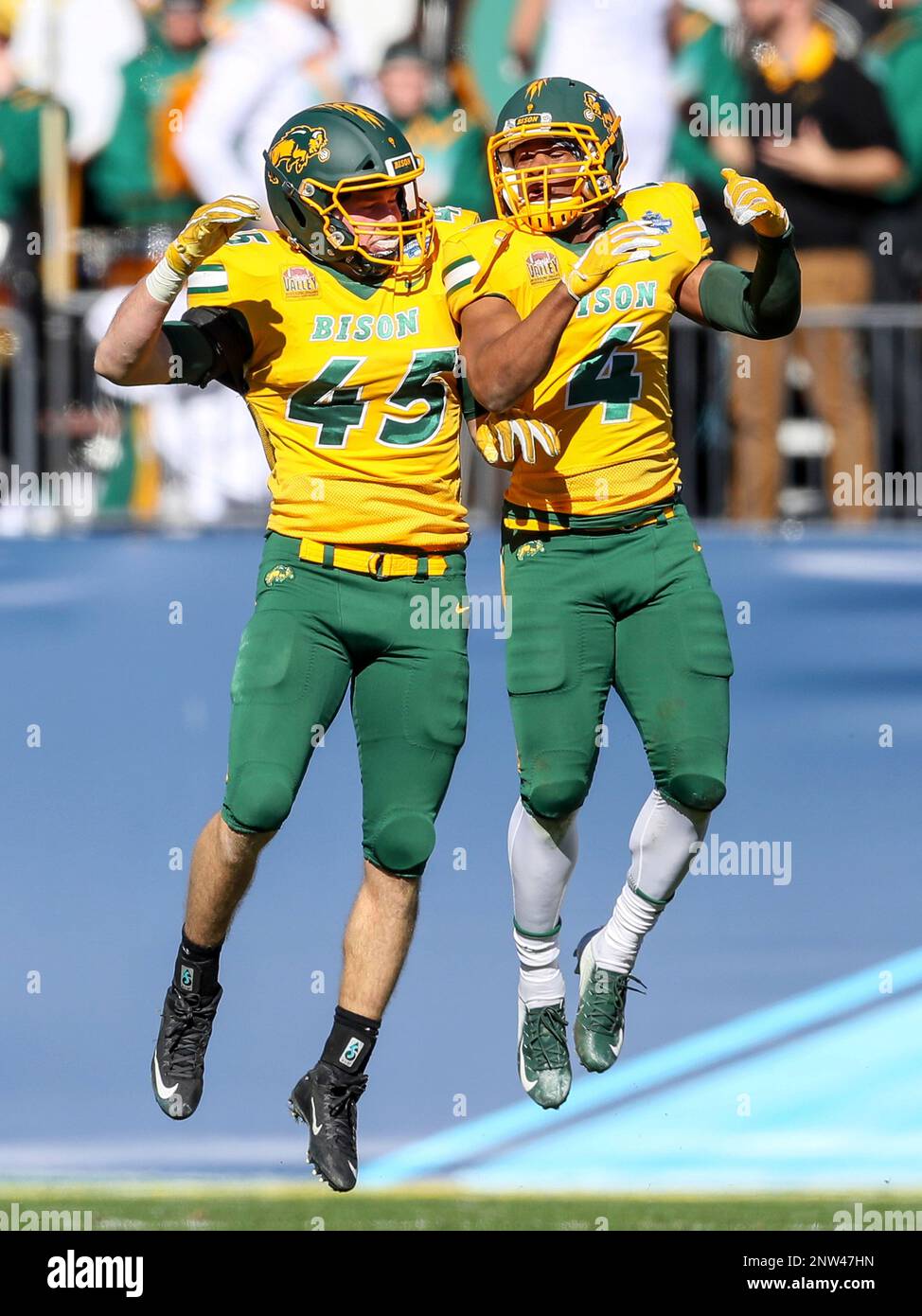 FRISCO, TX - JANUARY 05 : North Dakota State Levi Jordheim (45) and ...