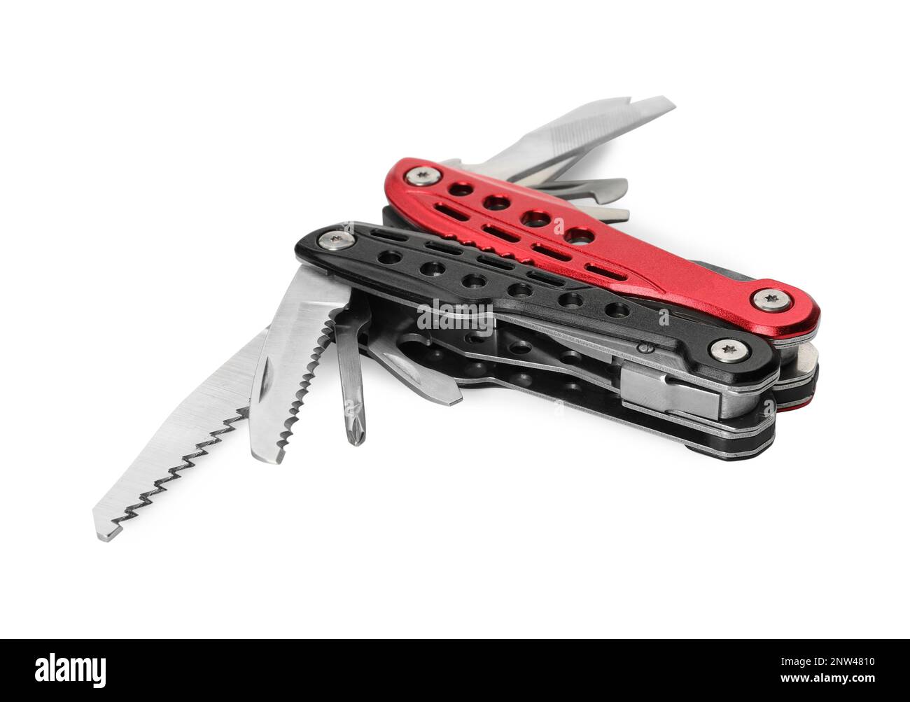 Compact portable colorful multitool isolated on white Stock Photo - Alamy
