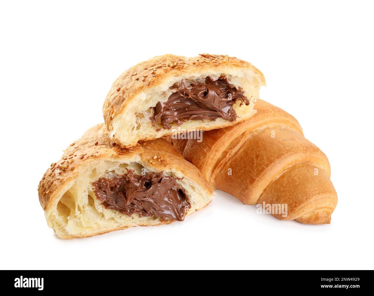 Broken croissant puff pastry Cut Out Stock Images & Pictures - Alamy