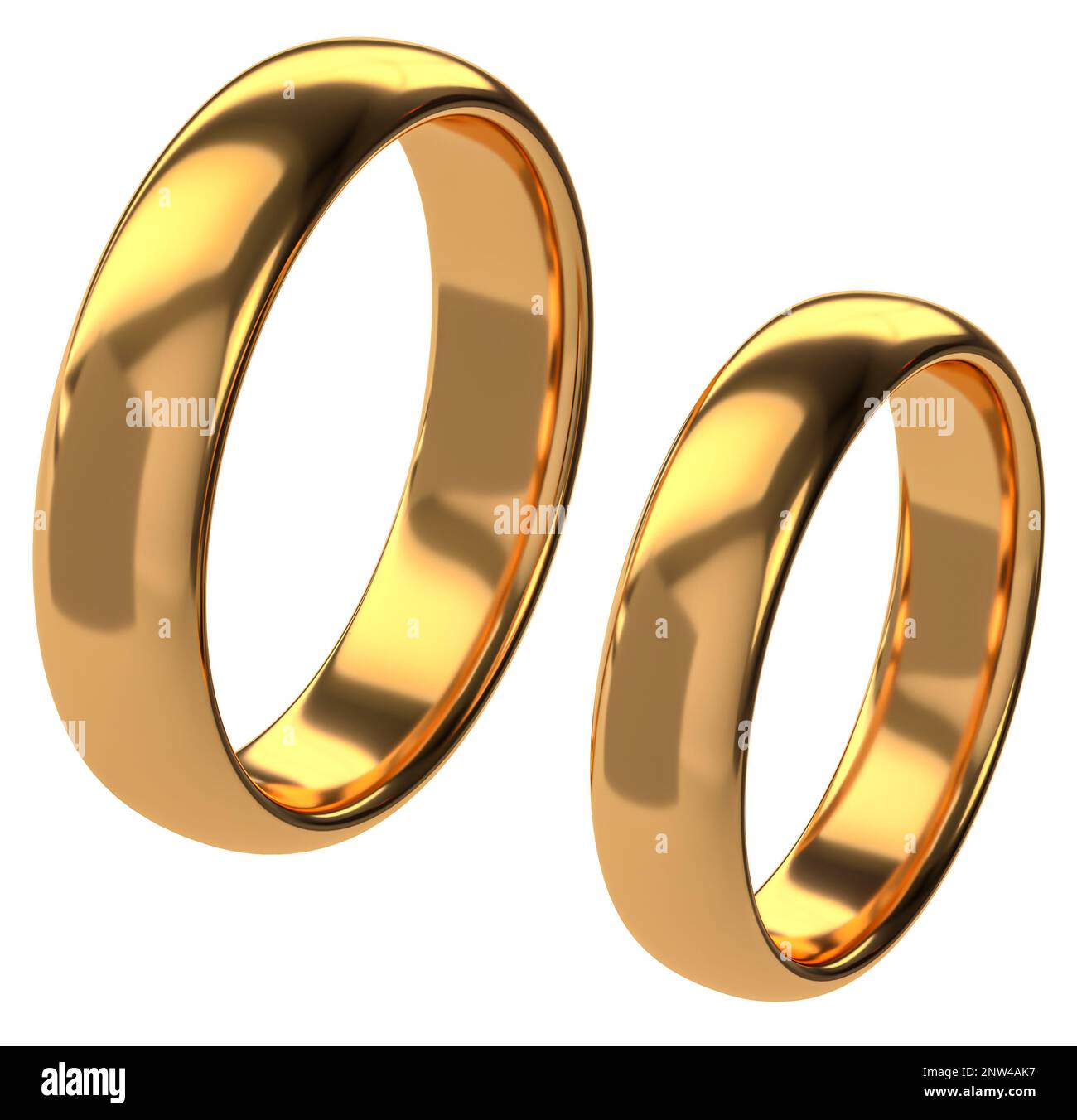 Illustration of two wedding gold rings isolated. Unity concepts Stock ...