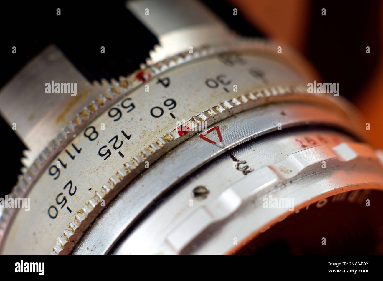 Vintage camera lens close-up details Stock Photo - Alamy