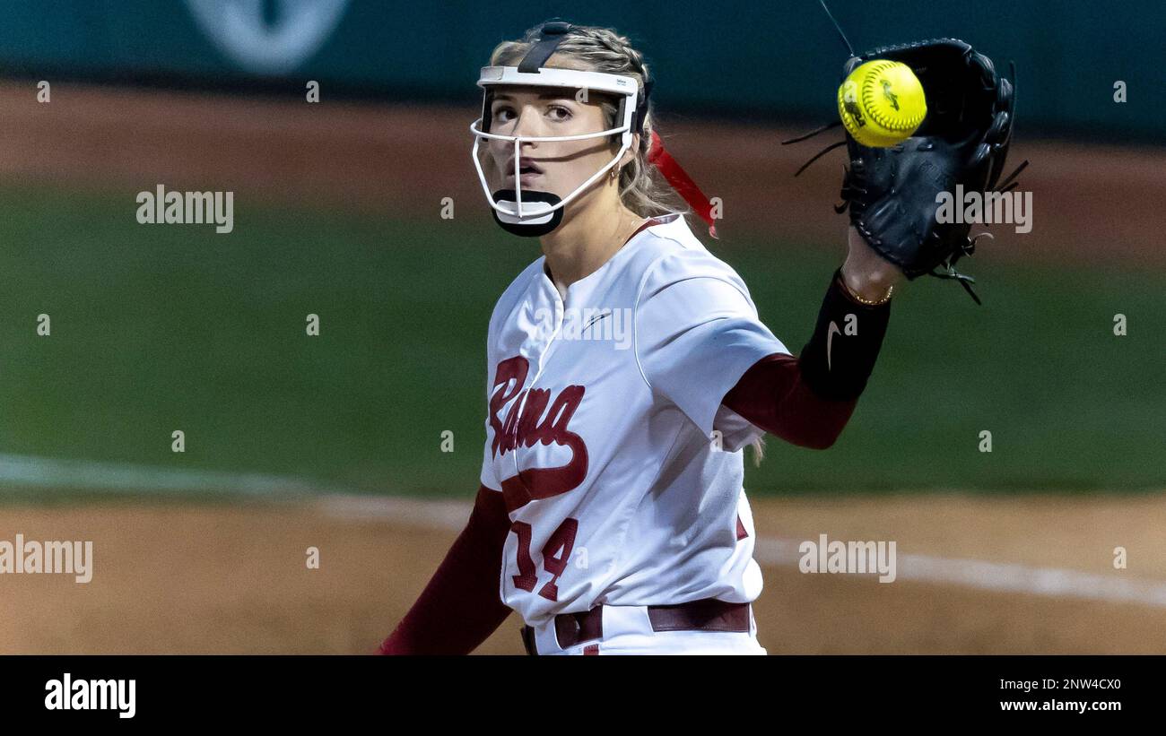 Alabama pitcher Montana Fouts (14) during an NCAA college softball game ...