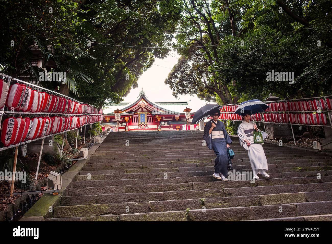 Access to HieJinja shrine, Nagata-cho.Tokyo city, Japan, Asia Stock ...