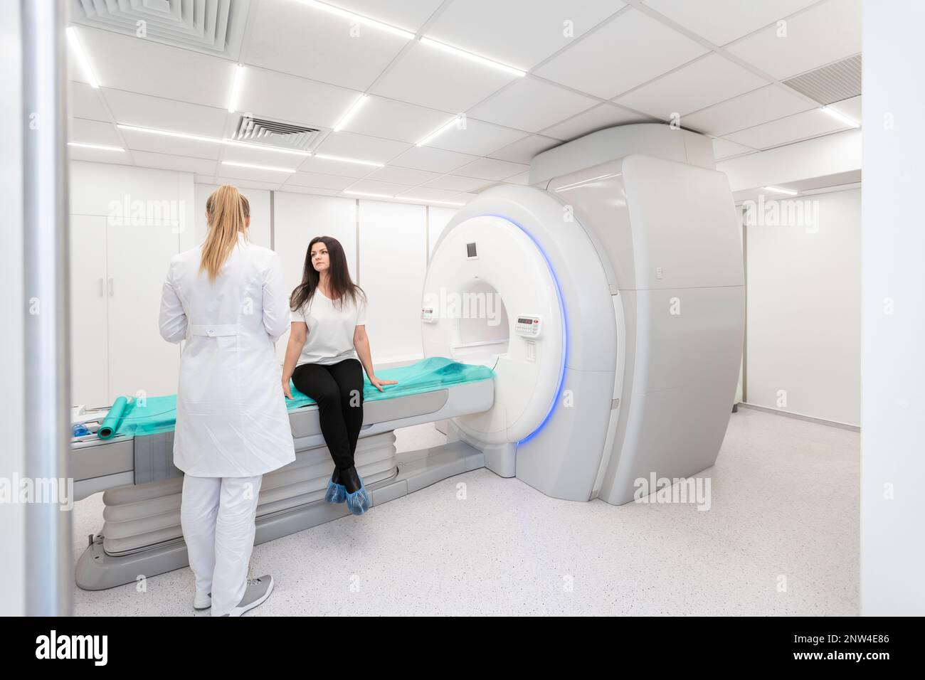 Medical CT or MRI Scan in the modern hospital laboratory. Interior of ...