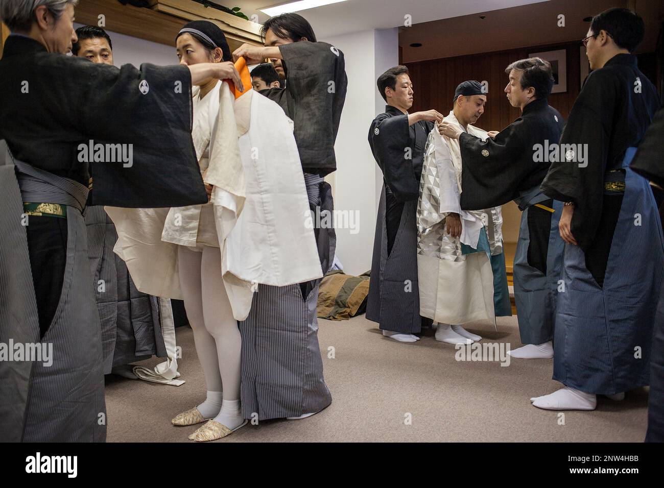 Actors of noh, moments before the show started.National Noh Theatre,4 ...
