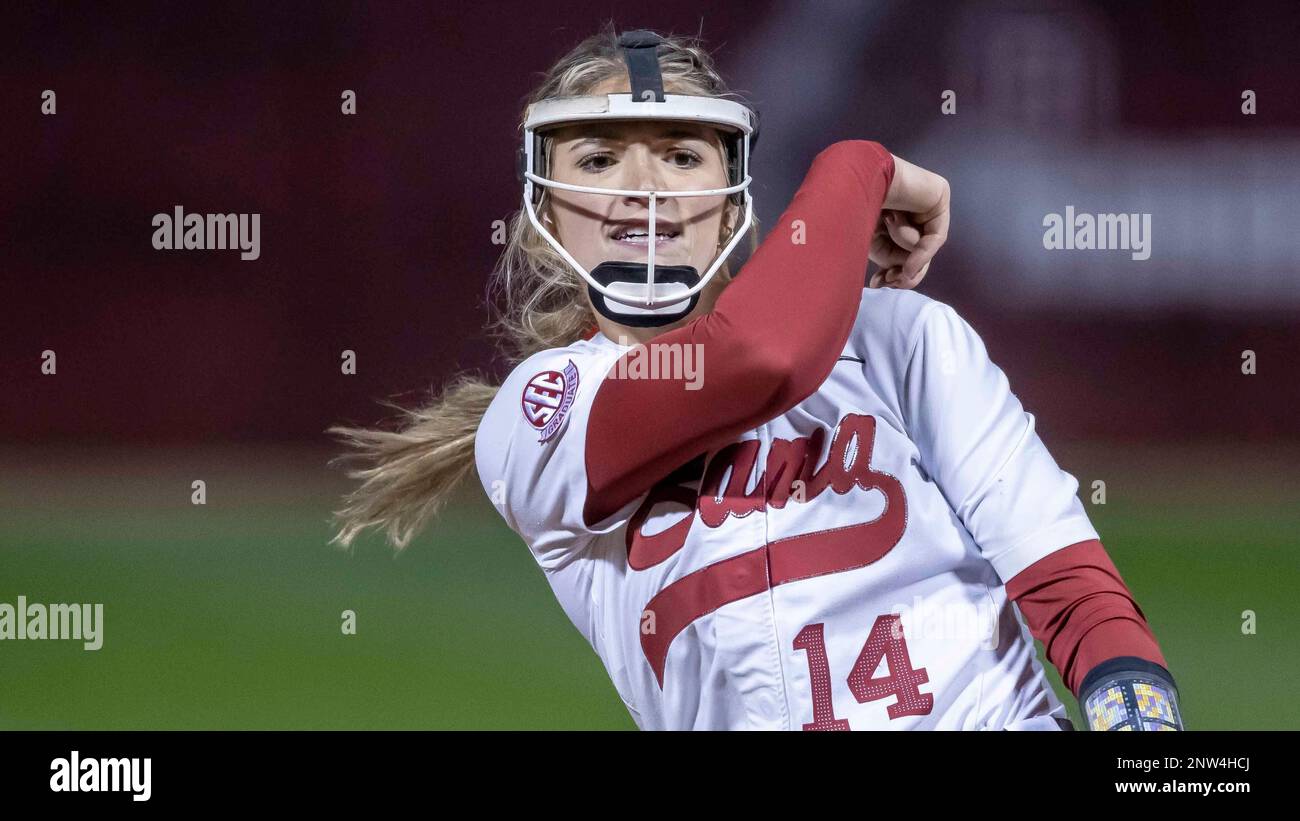 Alabama pitcher Montana Fouts (14) during an NCAA college softball game ...