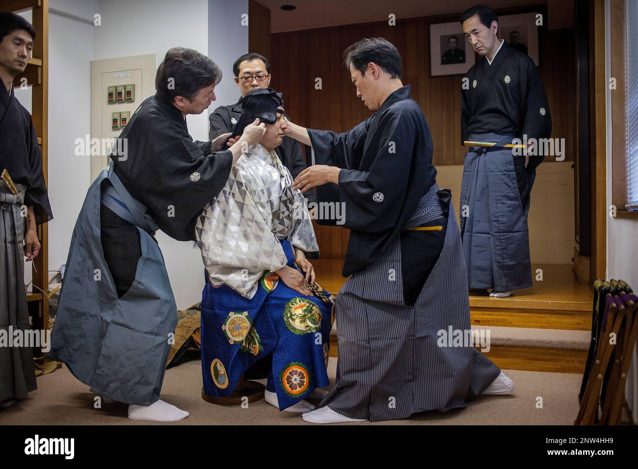 Actors of noh, moments before the show started.National Noh Theatre,4 ...