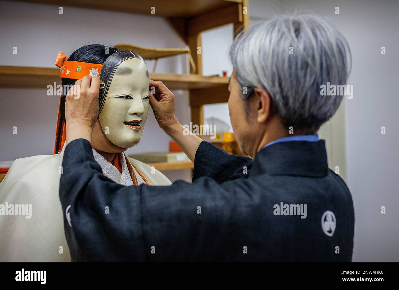 Actors of noh, moments before the show started.National Noh Theatre,4 ...
