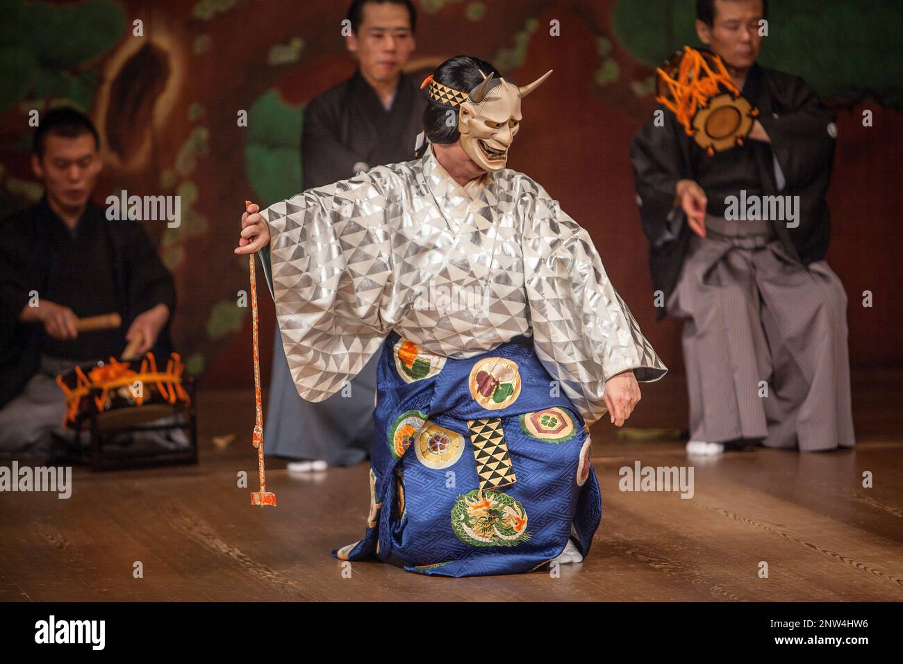 Performance of noh, in National Noh Theatre,4-18-1, Sendagaya, Shibuya ...