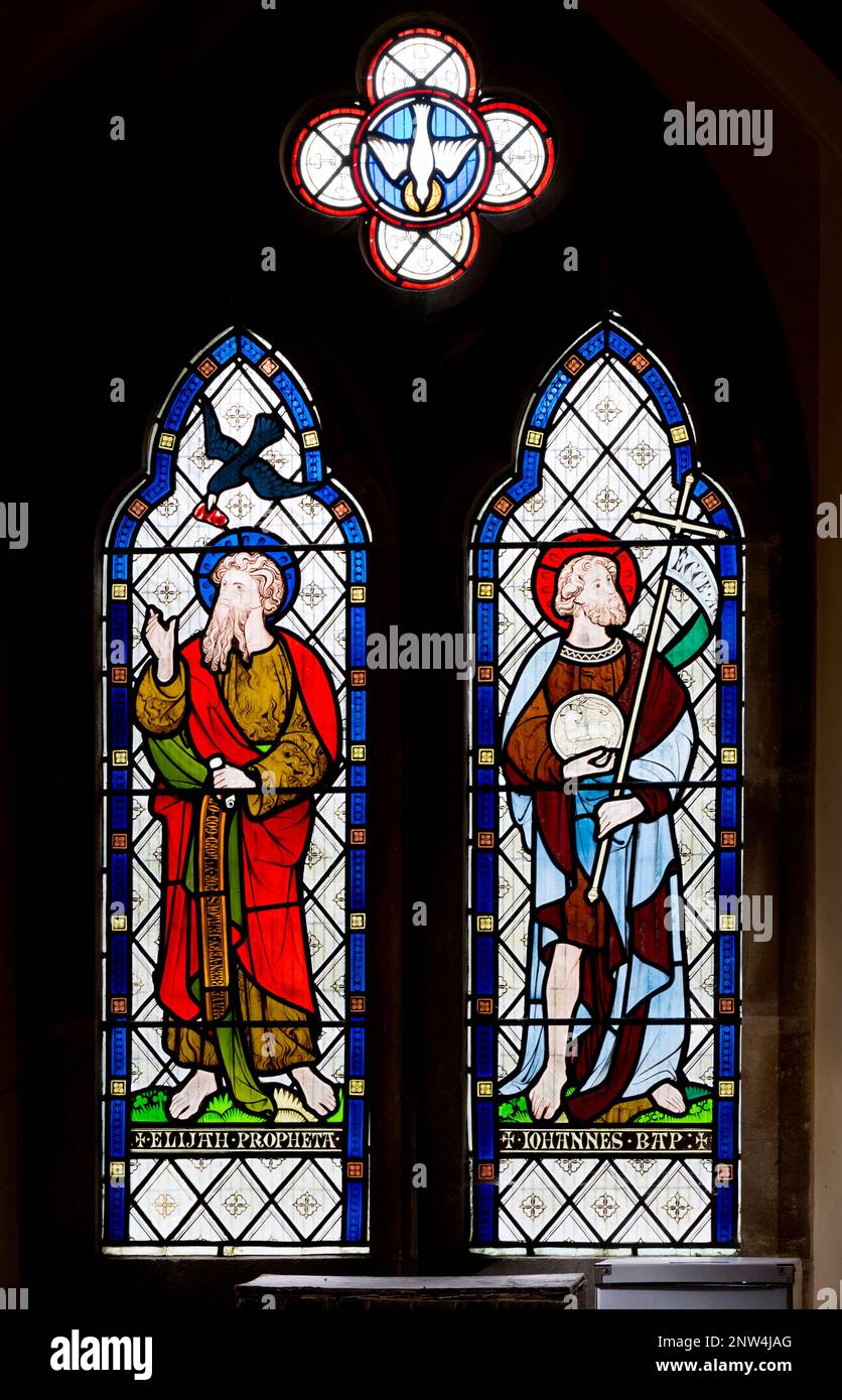 Elijah and John the Baptist stained glass, St. John the Baptist Church ...