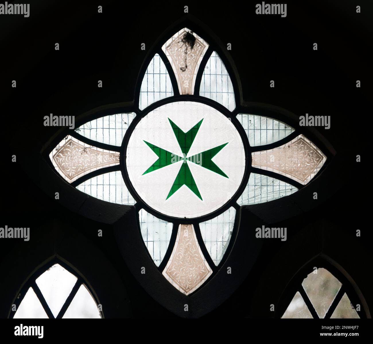 Cross of the Order of Saint Lazarus stained glass, St. John the Baptist ...