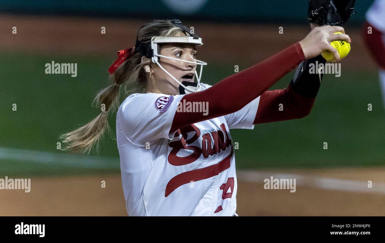 Alabama pitcher Montana Fouts (14) during an NCAA college softball game ...