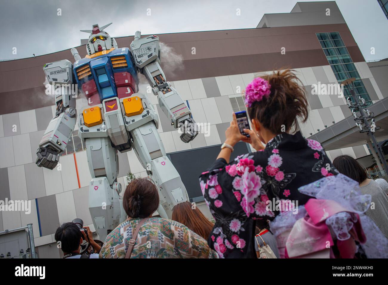 Gundam robot in Diver City Tokyo Plaza, in Odaiba (artificial island ...