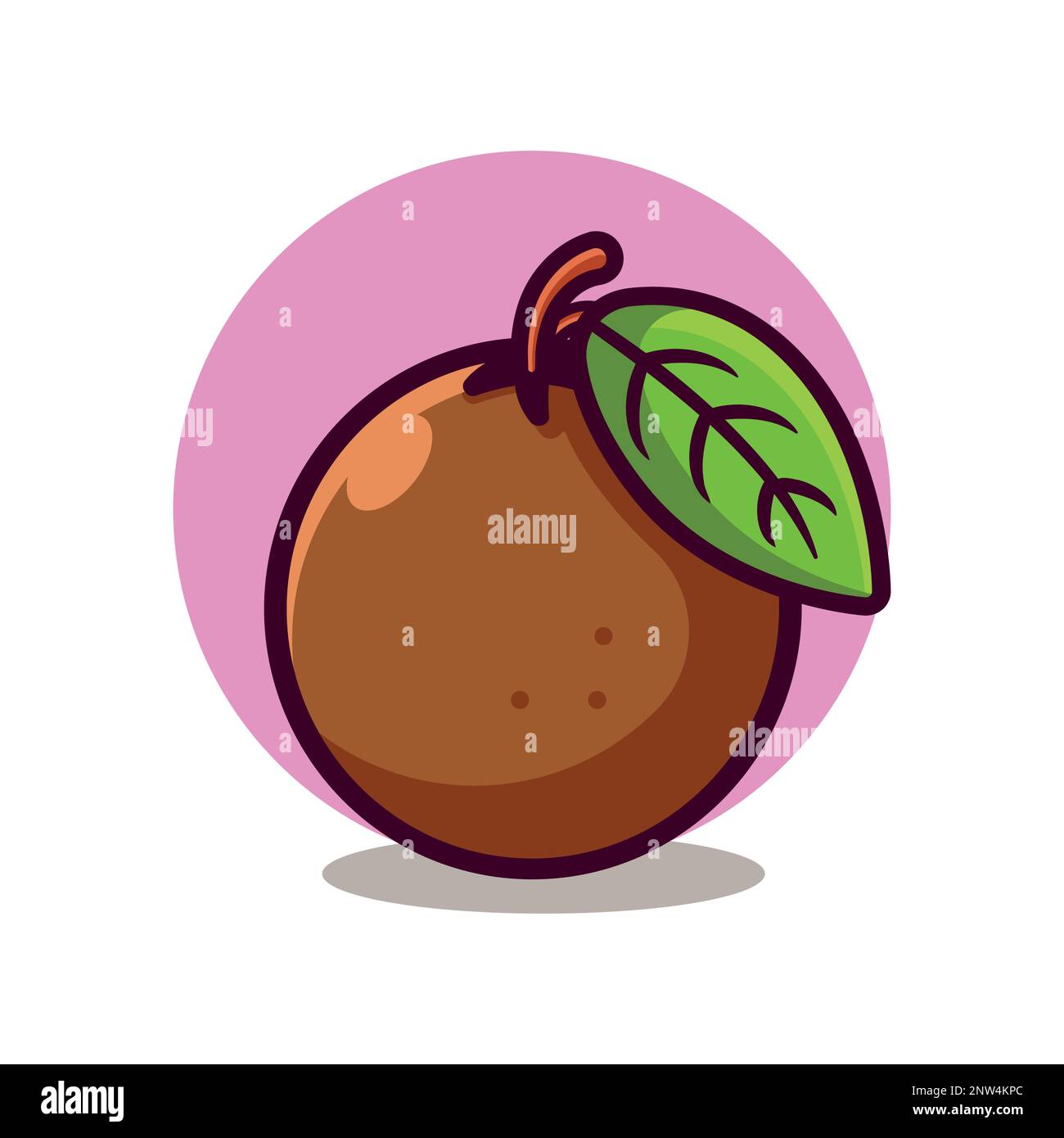 Sapodilla fruit cartoon illustration Stock Vector Image & Art - Alamy