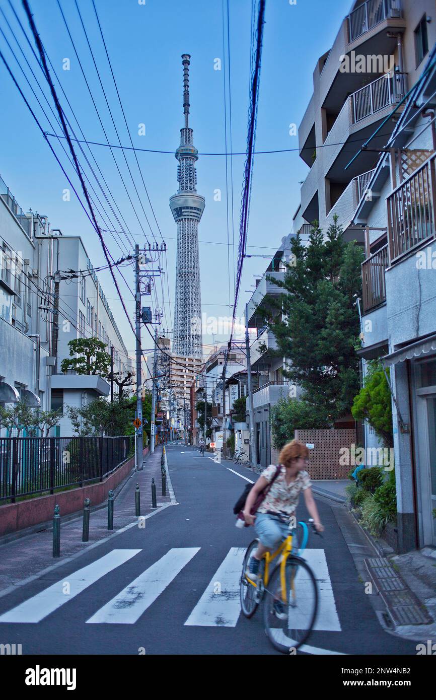 Sky Tree from Mukojima quarter,Sumida District, Tokyo, Japan Stock ...