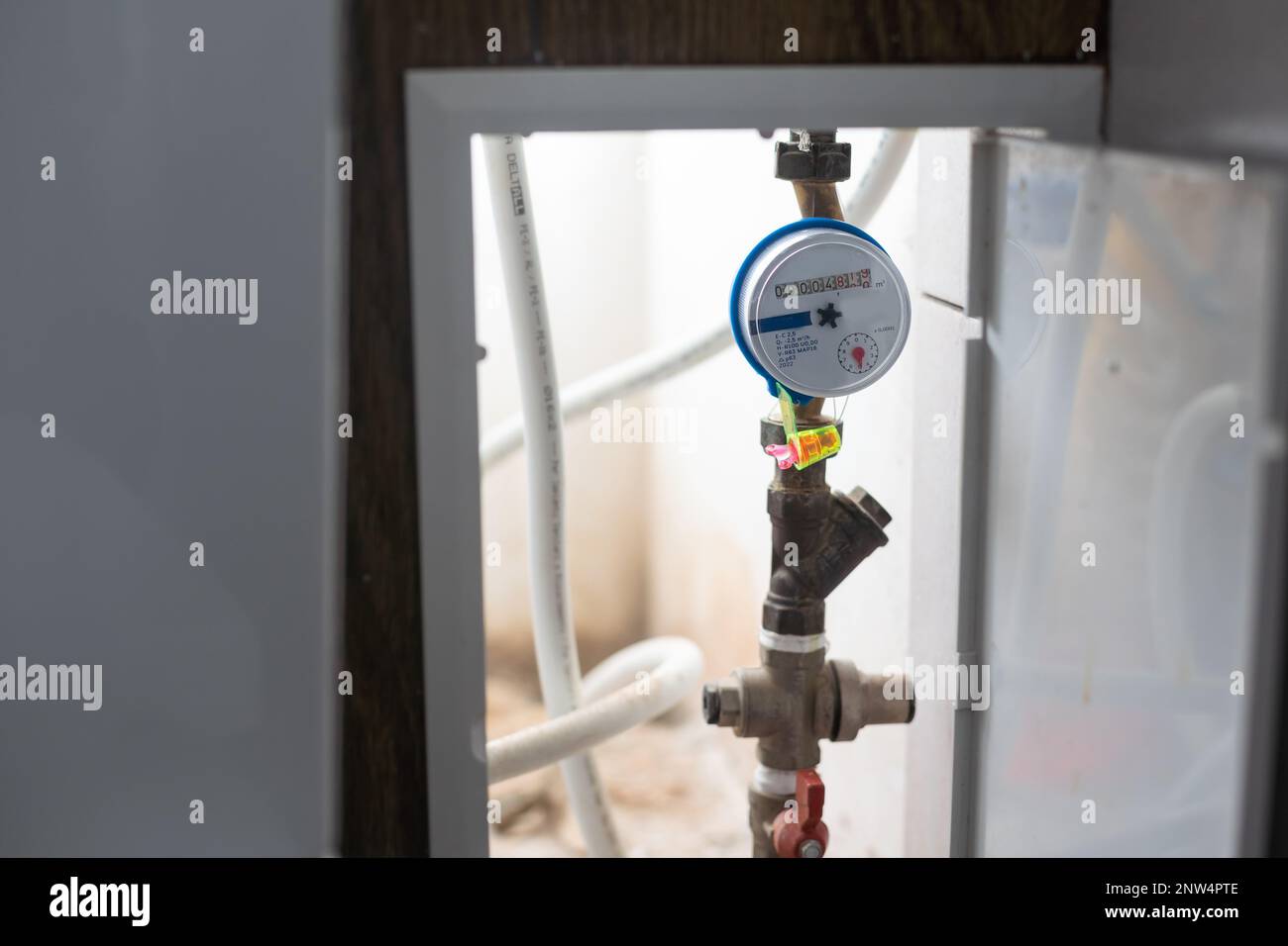 Water meters installed on the pipe and sealed Stock Photo - Alamy