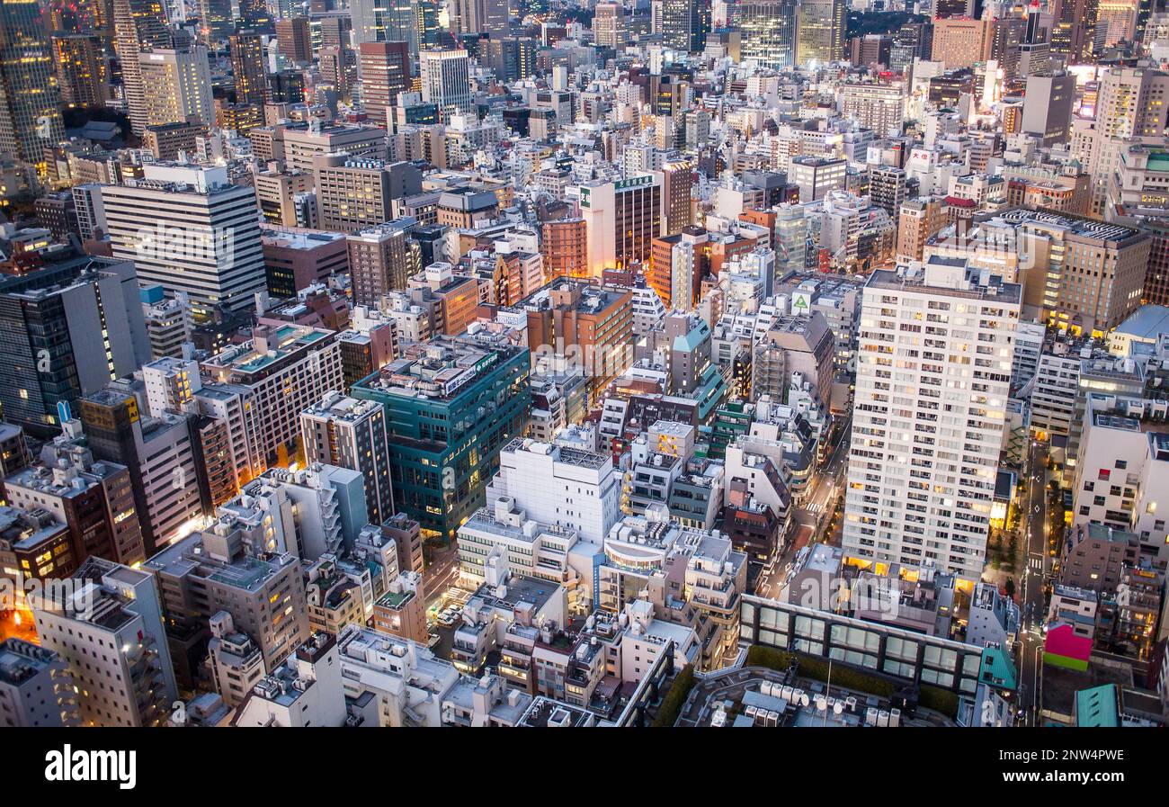 View of north city, from Observatory of the World Trade Center, Tokyo ...