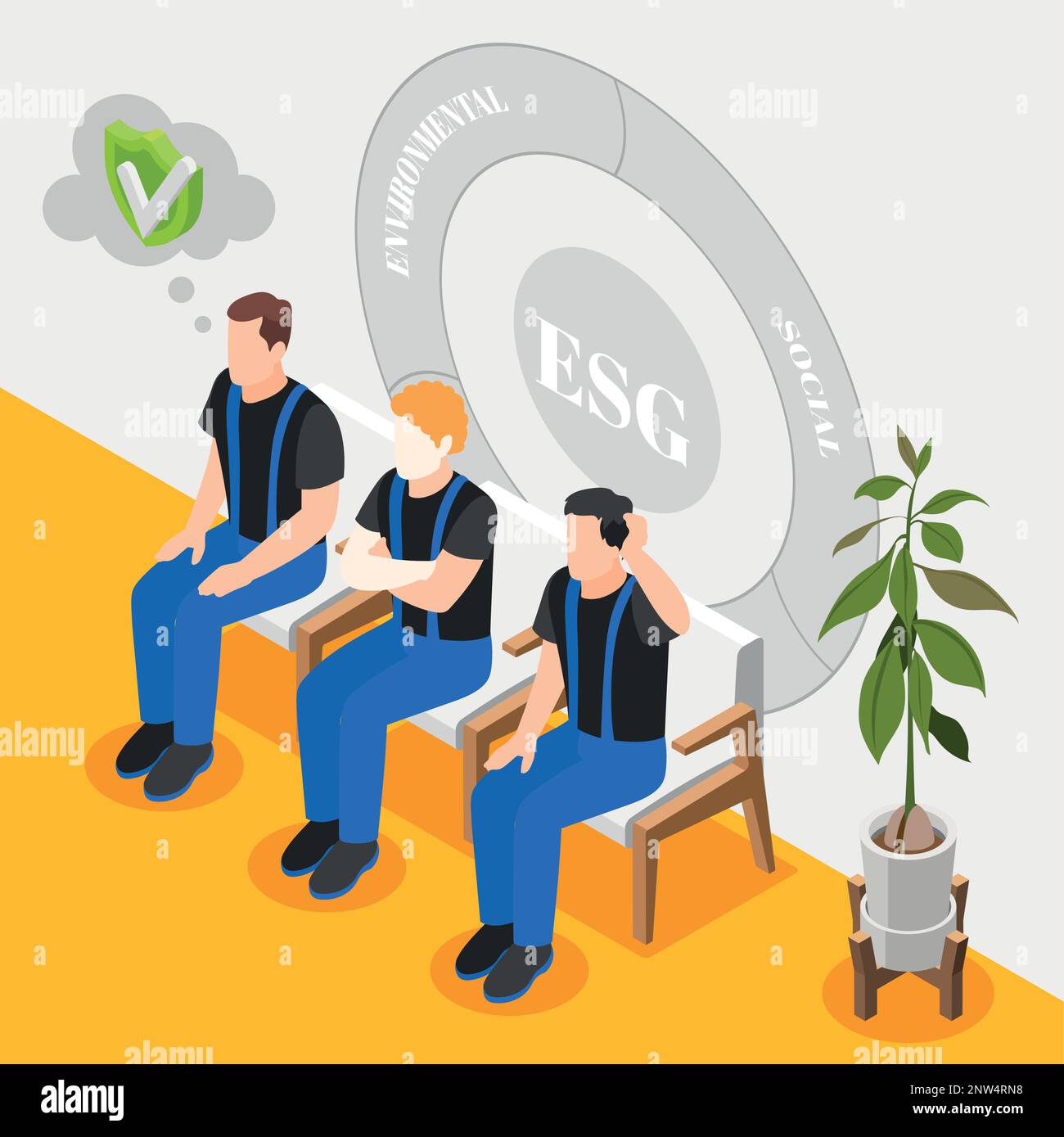Isometric concept of esg environmental social governance and ethical ...