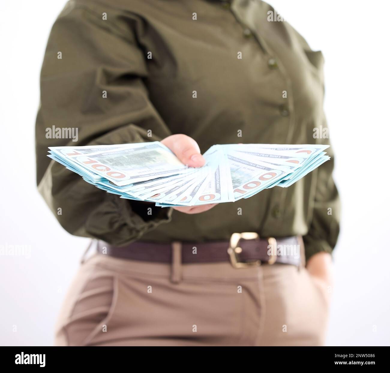 Woman hand giving money hi-res stock photography and images - Alamy