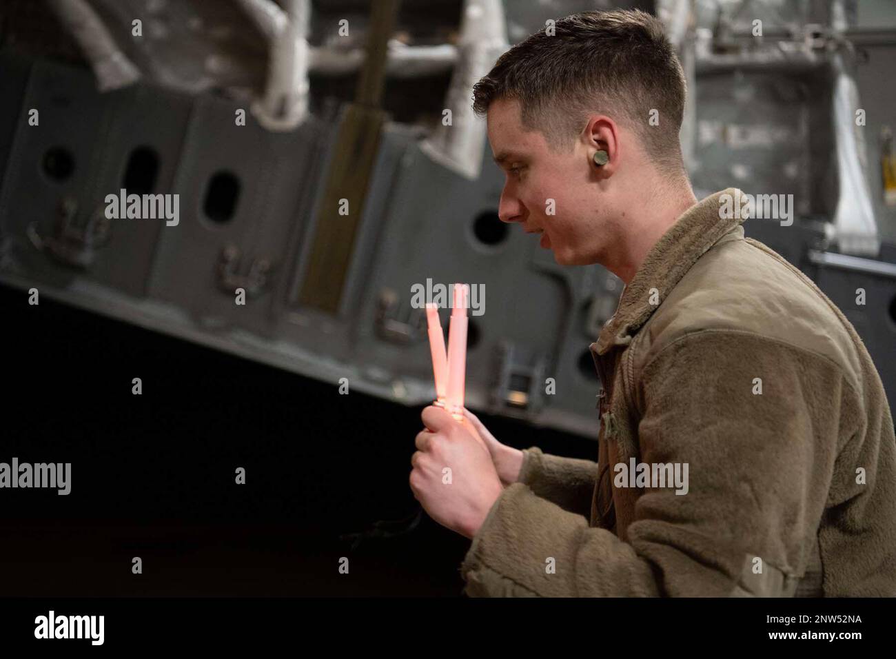 U.S. Air Force Staff Sgt. Sean Wane, 60th Aerial Port Squadron ramp ...
