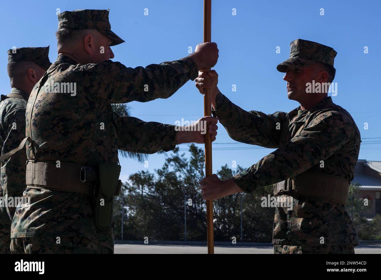 U.S. Marine Corps Sgt. Maj. Brian J. Hibbard (right), the sergeant ...