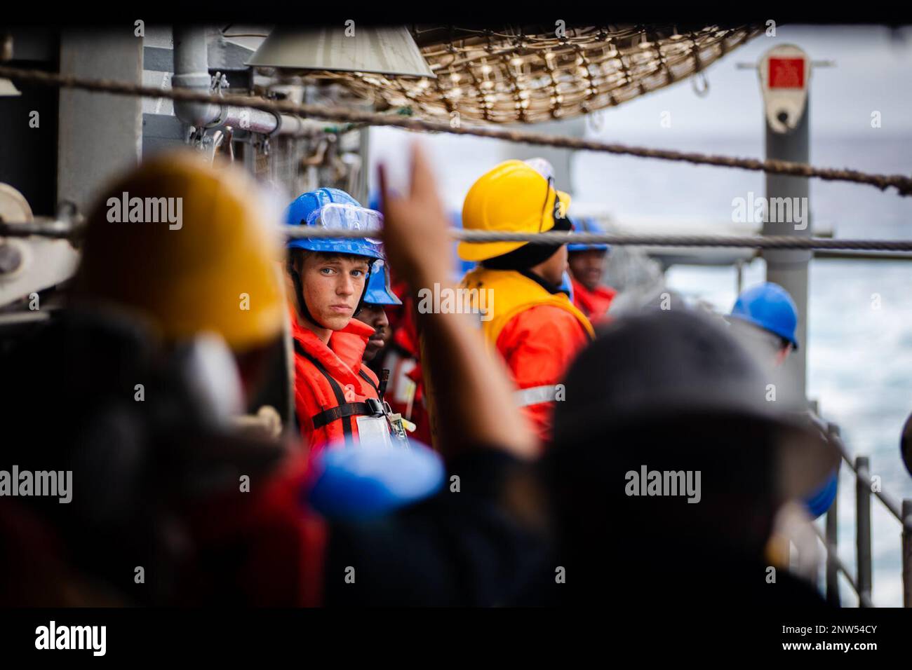 230114-N-YV347-1220 PHILIPPINE SEA (Jan. 14, 2023) U.S. Navy Boatswain ...