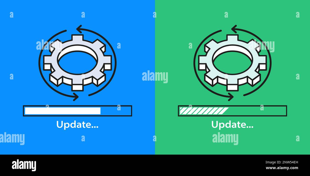 System software update and upgrade. Install new software. Installing app patch Stock Vector ...