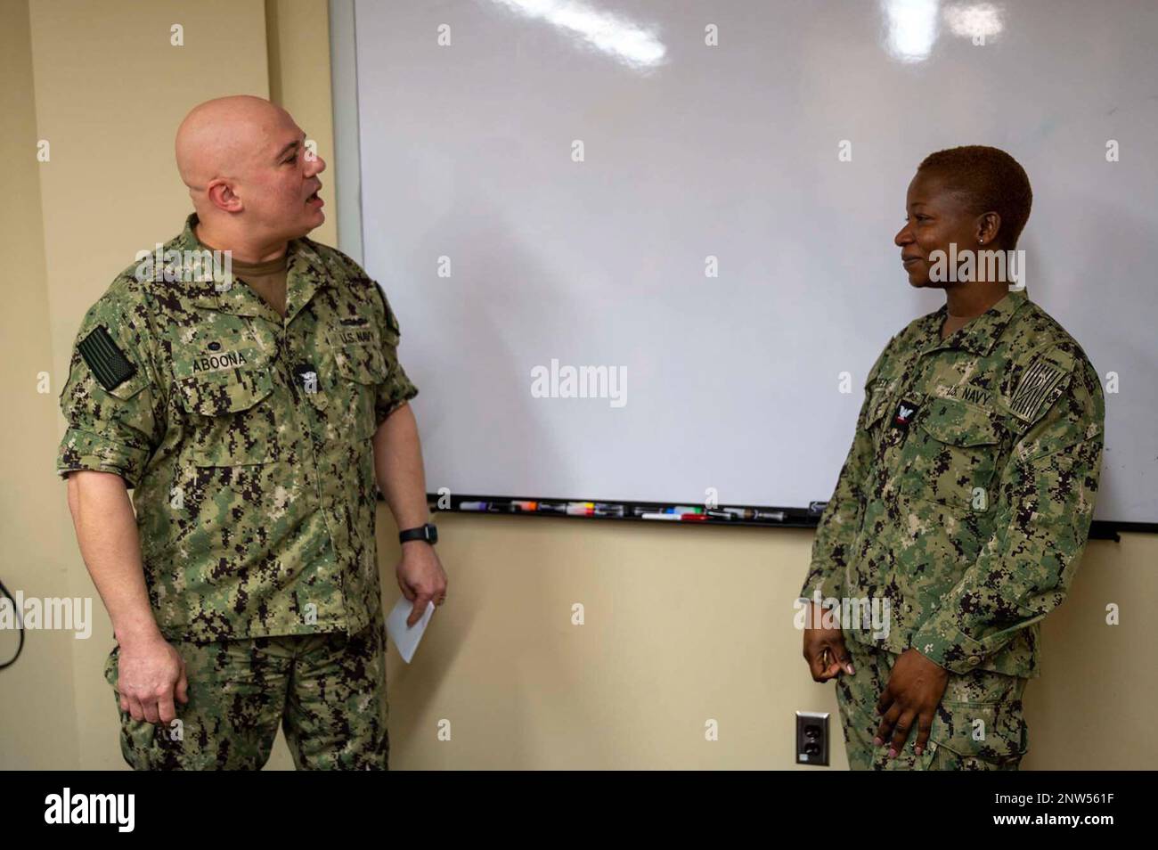 Personnel Specialist Third Class Meheza Nabede is recognized by Captain ...