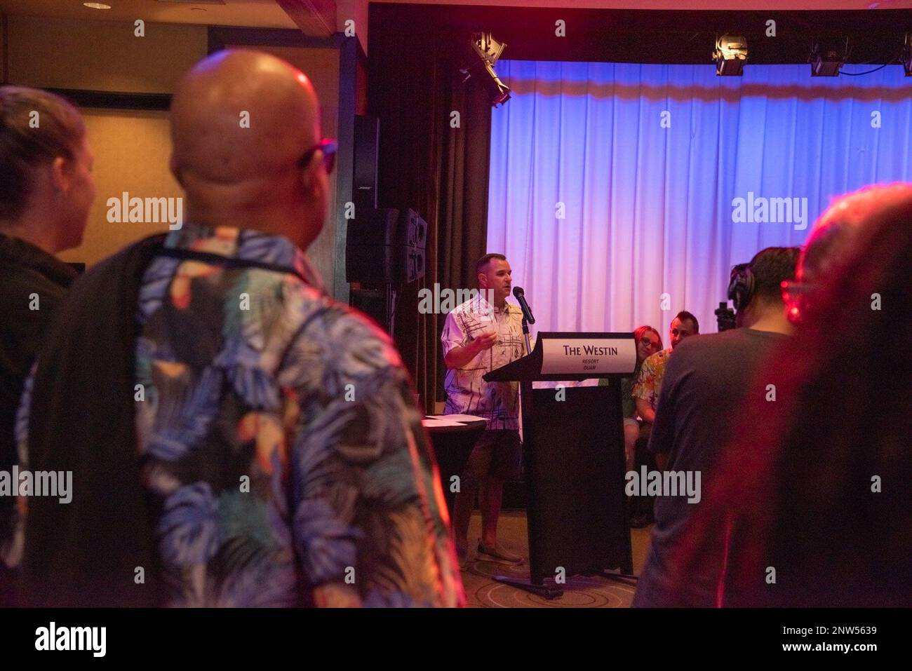 Joint Region Marianas Rear Admiral Benjamin Nicholson delivers opening ...