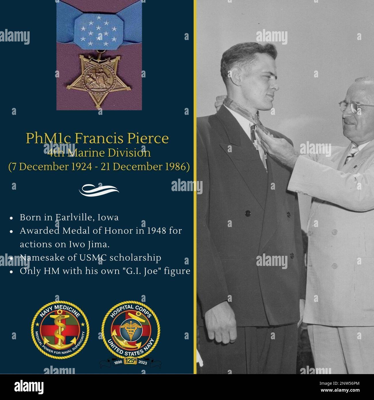 Pharmacist's Mate First Class Francis Pierce was attached to the Second ...