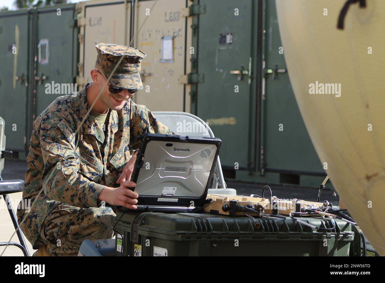 U.S. Marine Corps Lance Cpl. Dillyn Russel, a signals intelligence ...