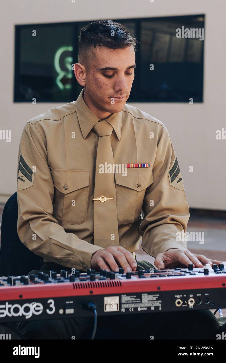 U.S. Marine Corps Cpl. Jacob Abinante, a pianist with Marine Corps Band ...