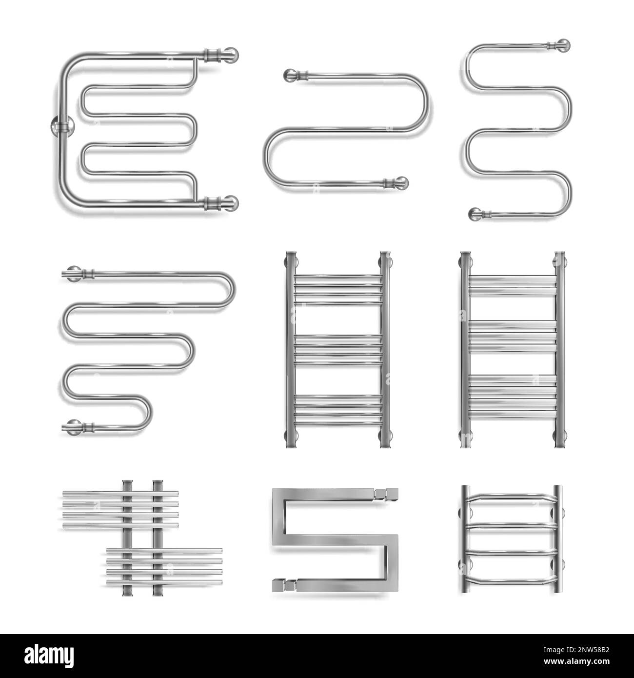 Silver metal pipe Stock Vector Images - Alamy