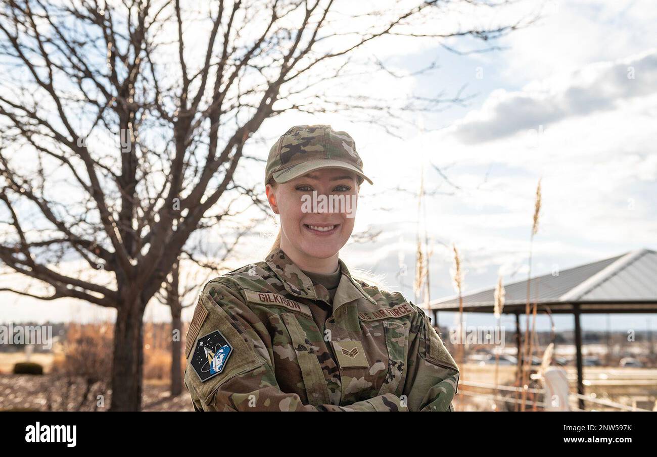 Senior Airman Valkyrie Gilkison poses for a photo on Buckley Space ...