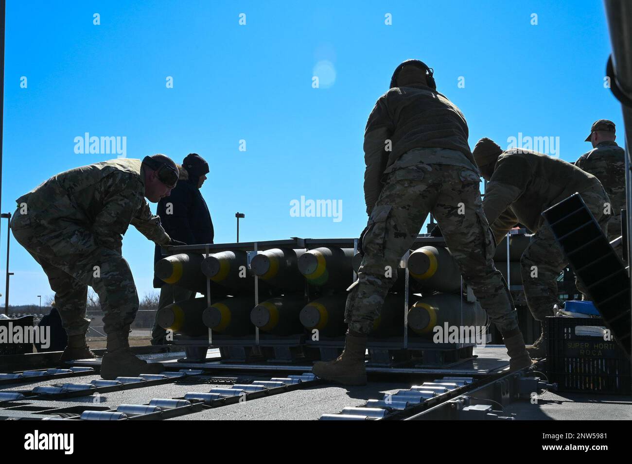 Members of the 72d Aerial Port Squadron and the Brazilian Air Force ...