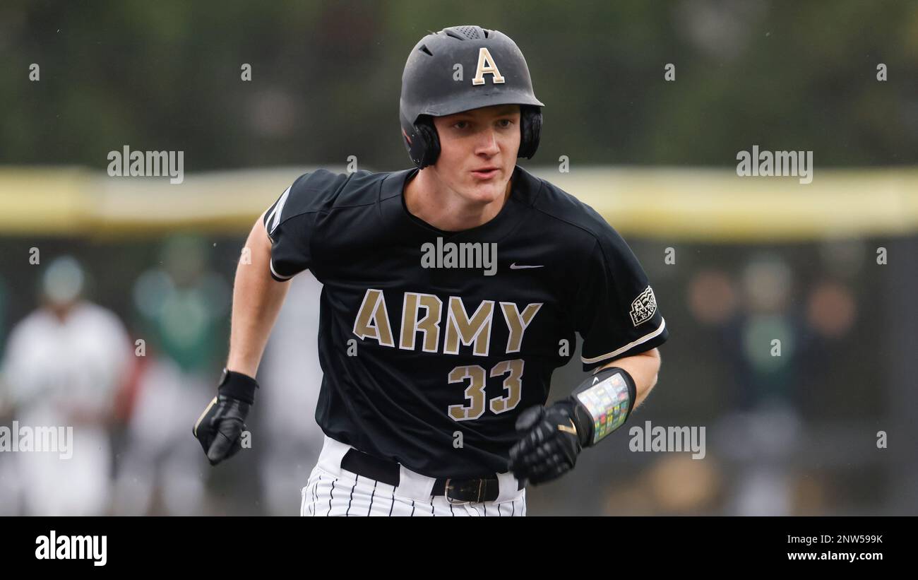 Army baserunner Justin Lehman runs to third base against Charlotte ...