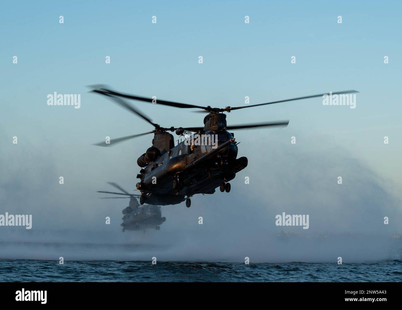 Two 160th Special Operations Aviation Regiment MH-47G Chinook ...