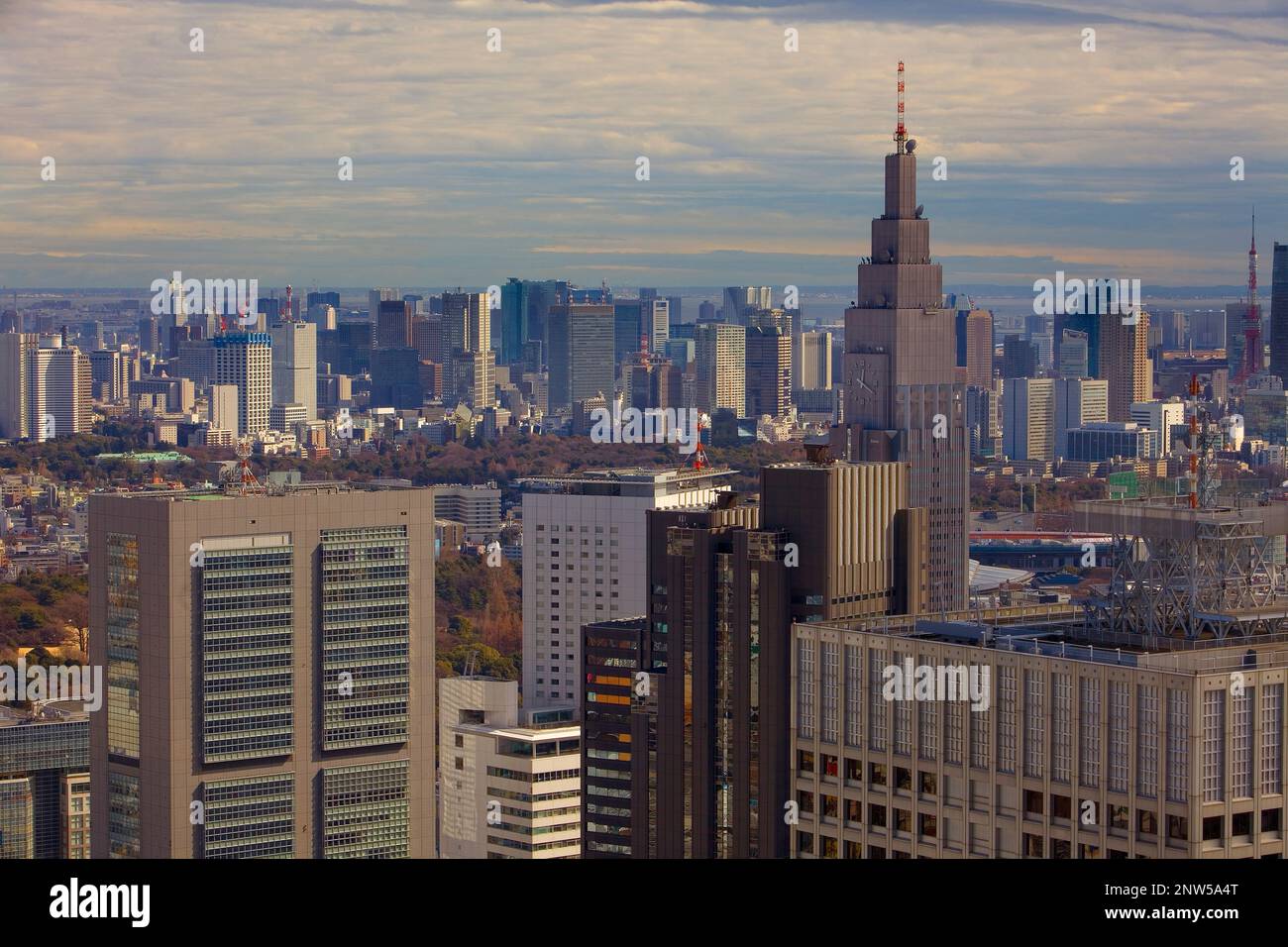 Shinjuku Skyscrapers. At right NTT DoCoMo Yoyogi Building. At right ...