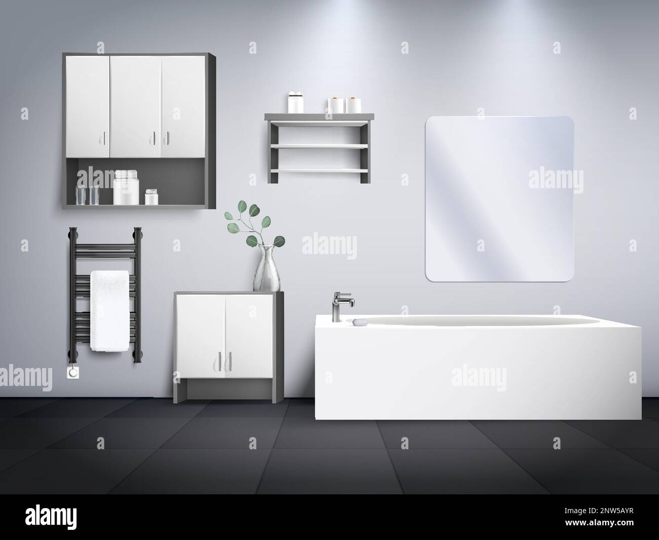 Contemporary interior hotel toilet Stock Vector Images - Alamy