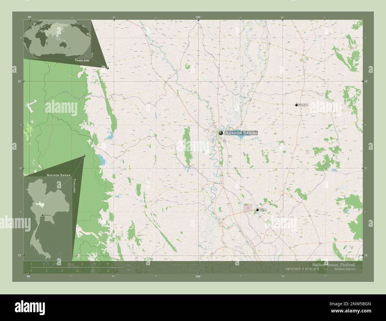 Nakhon Sawan, province of Thailand. Open Street Map. Locations and ...
