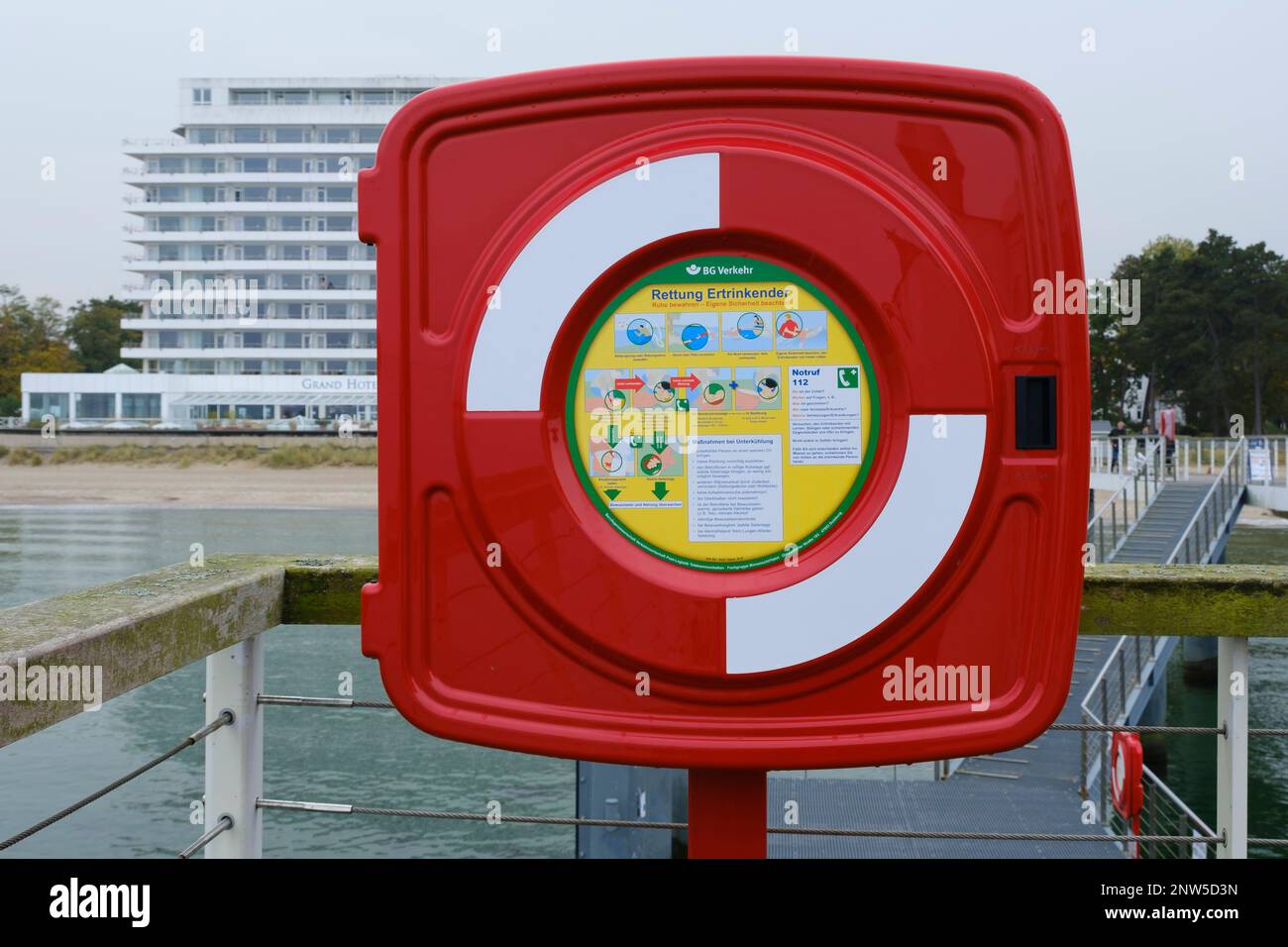 Lifesafer at the Baltic sea, Timmendorfer Strand, Schleswig-Holstein ...