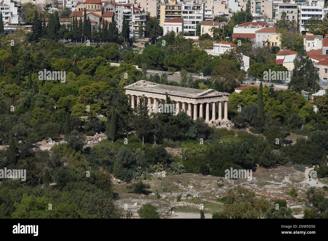The Temple of Hephaestus in Athens, Greece, viewed from the Acropolis ...