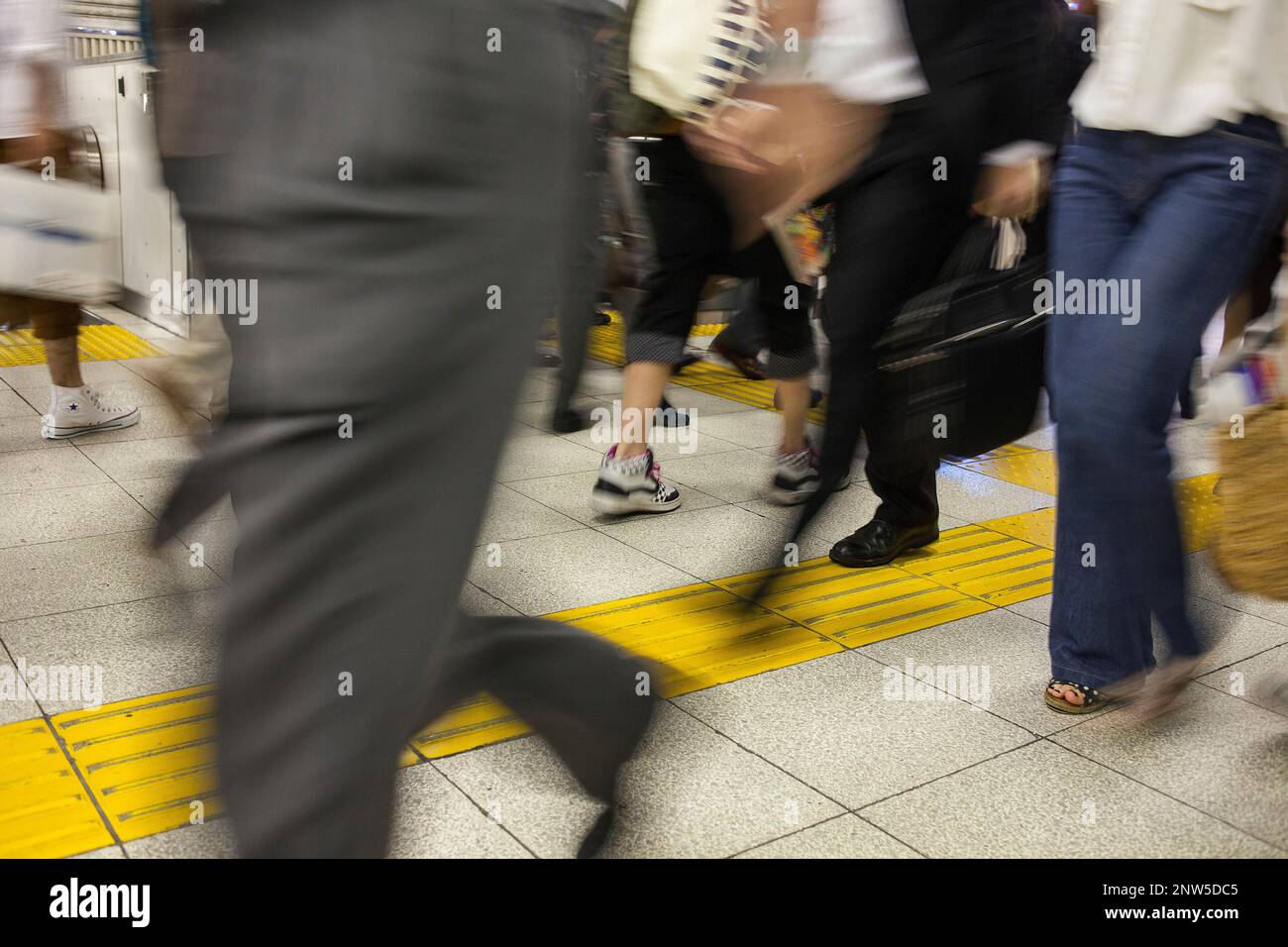 Detail of feet. Subway. Shinjuku station.Tokyo city, Japan, Asia Stock ...